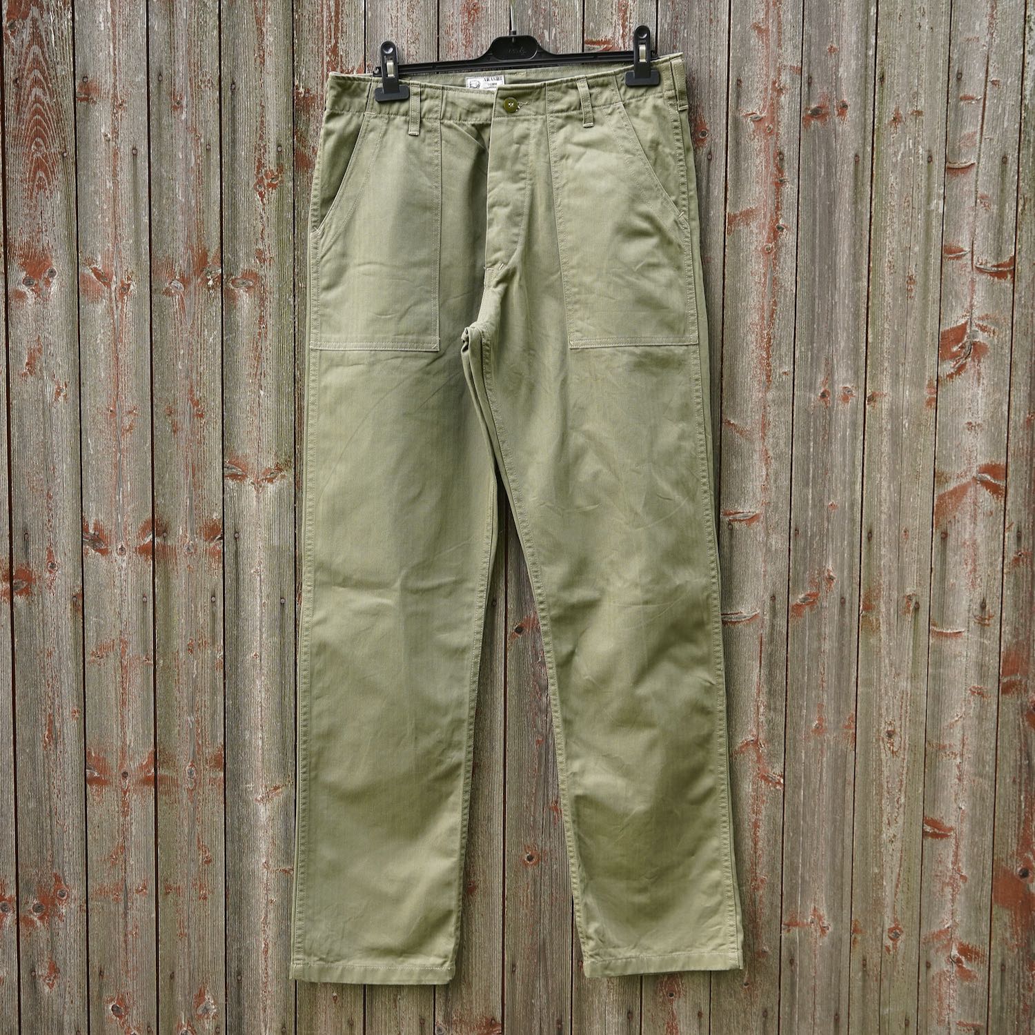 Arashi Denim - Republic of Korea - utility pants - HBT olive green ...